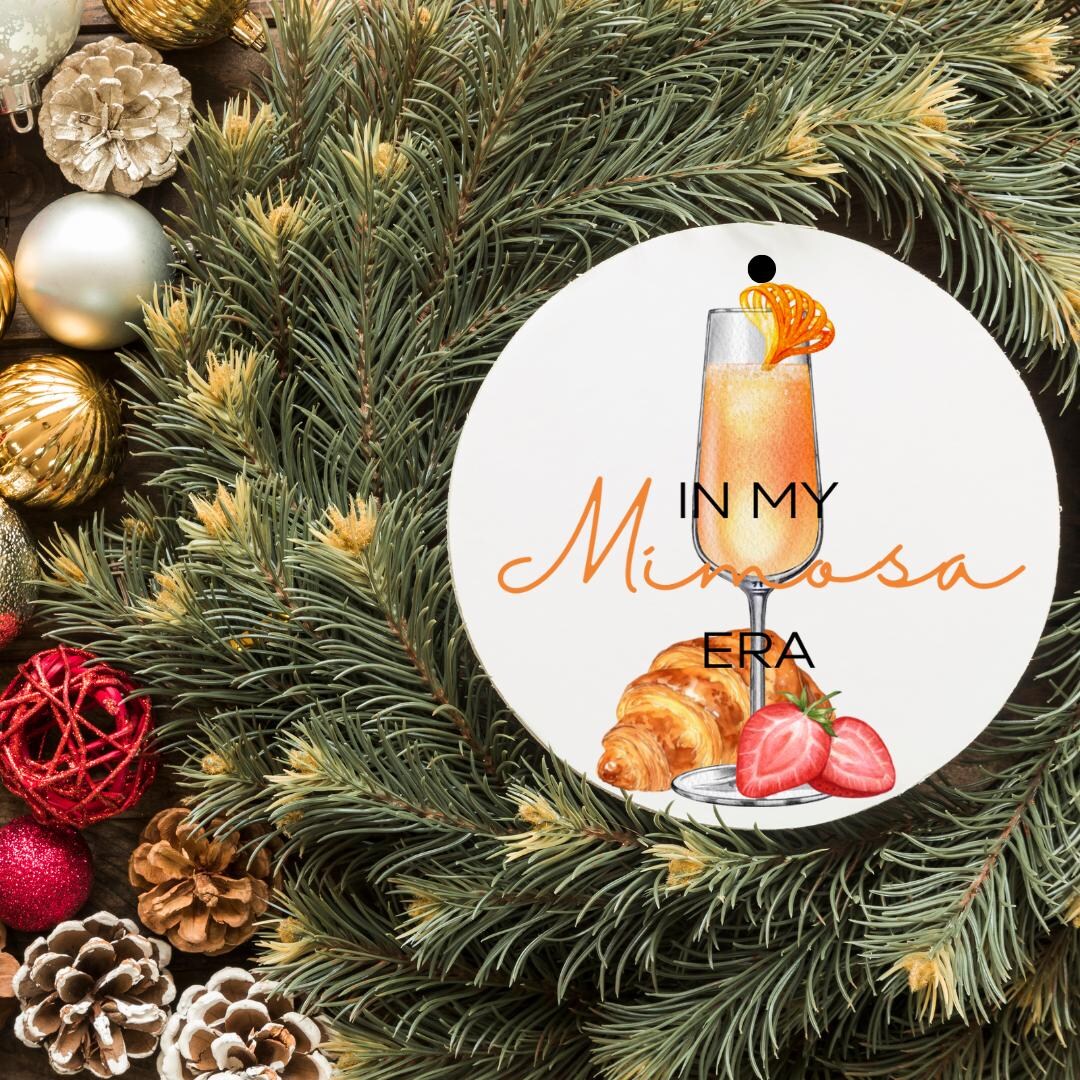 Mimosa Ornament, Christmas Tree Decoration, Holiday Ornament, Funny Ornament, in My Era Decor ...