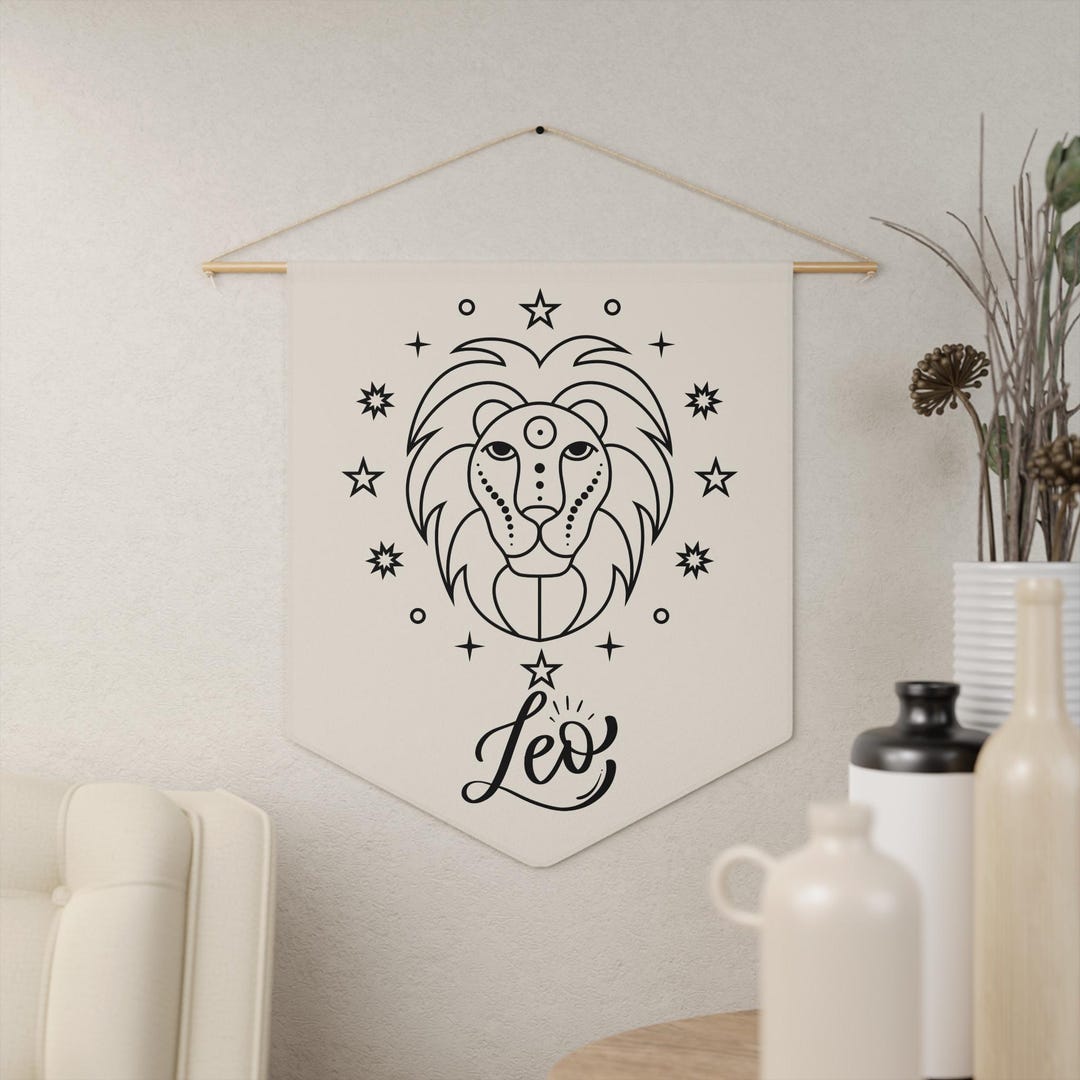 Leo Zodiac Pennant, Leo Wall Hanging for Meditation and Manifestation ...
