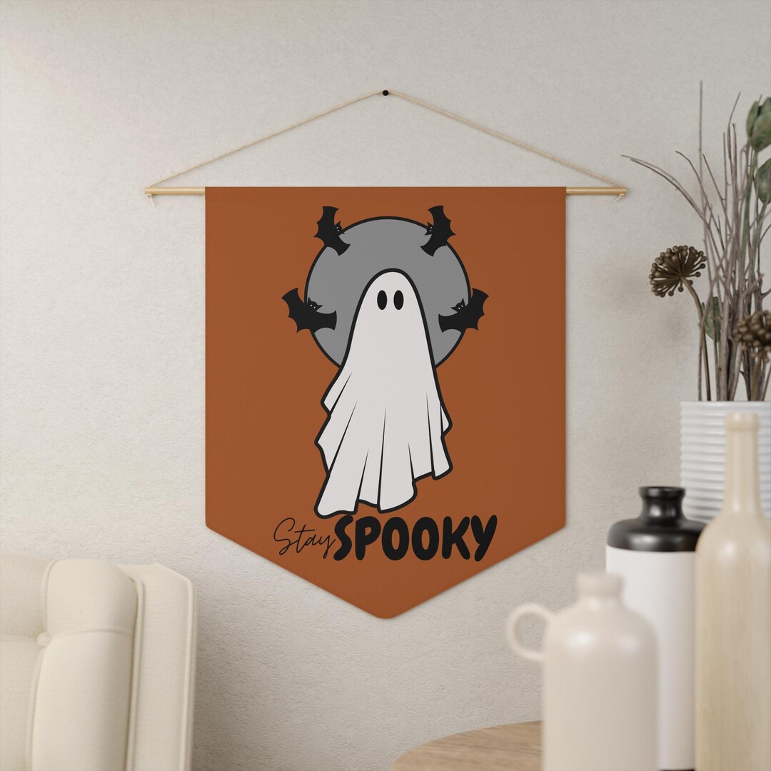 Halloween Pennant, Spooky Ghost Bats Wall Hanging, Stay Spooky Decor ...