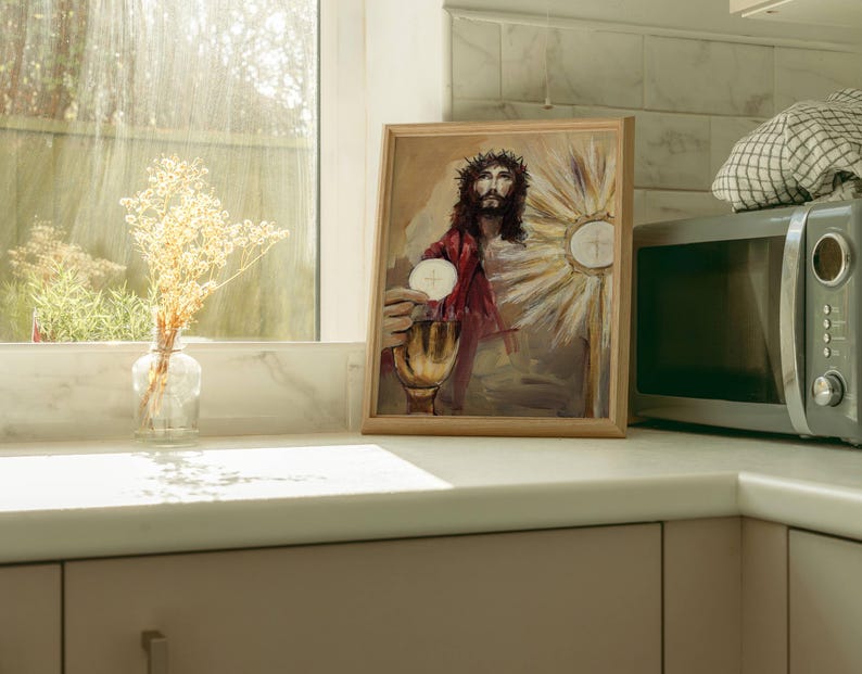 Eucharist Art | Jesus Crucifix Painting | Catholic Artwork | Christian ...