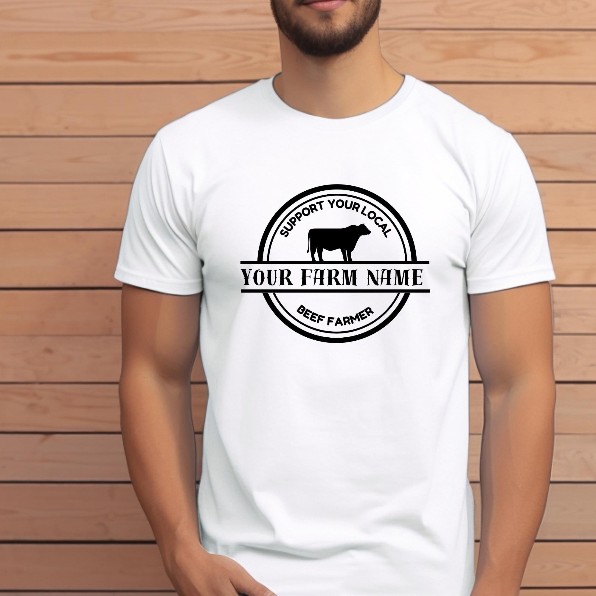 Cattle Farm Custom T-shirt, Personalized Rancher Tee, Beef Farmer Gift ...