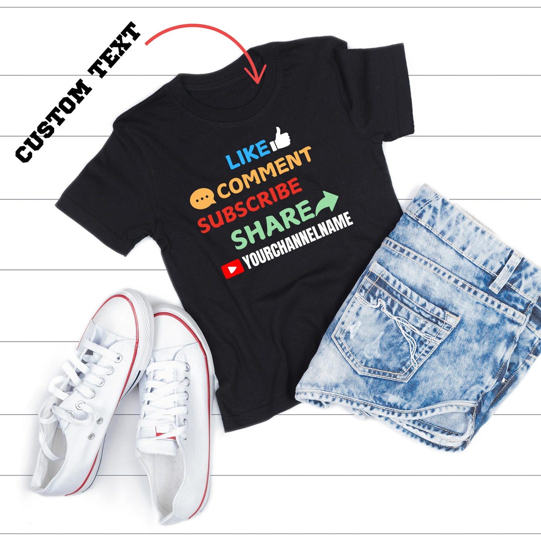 Custom Youtube Shirt, Personalized Youtuber T-shirt, Subscribe Channel ...