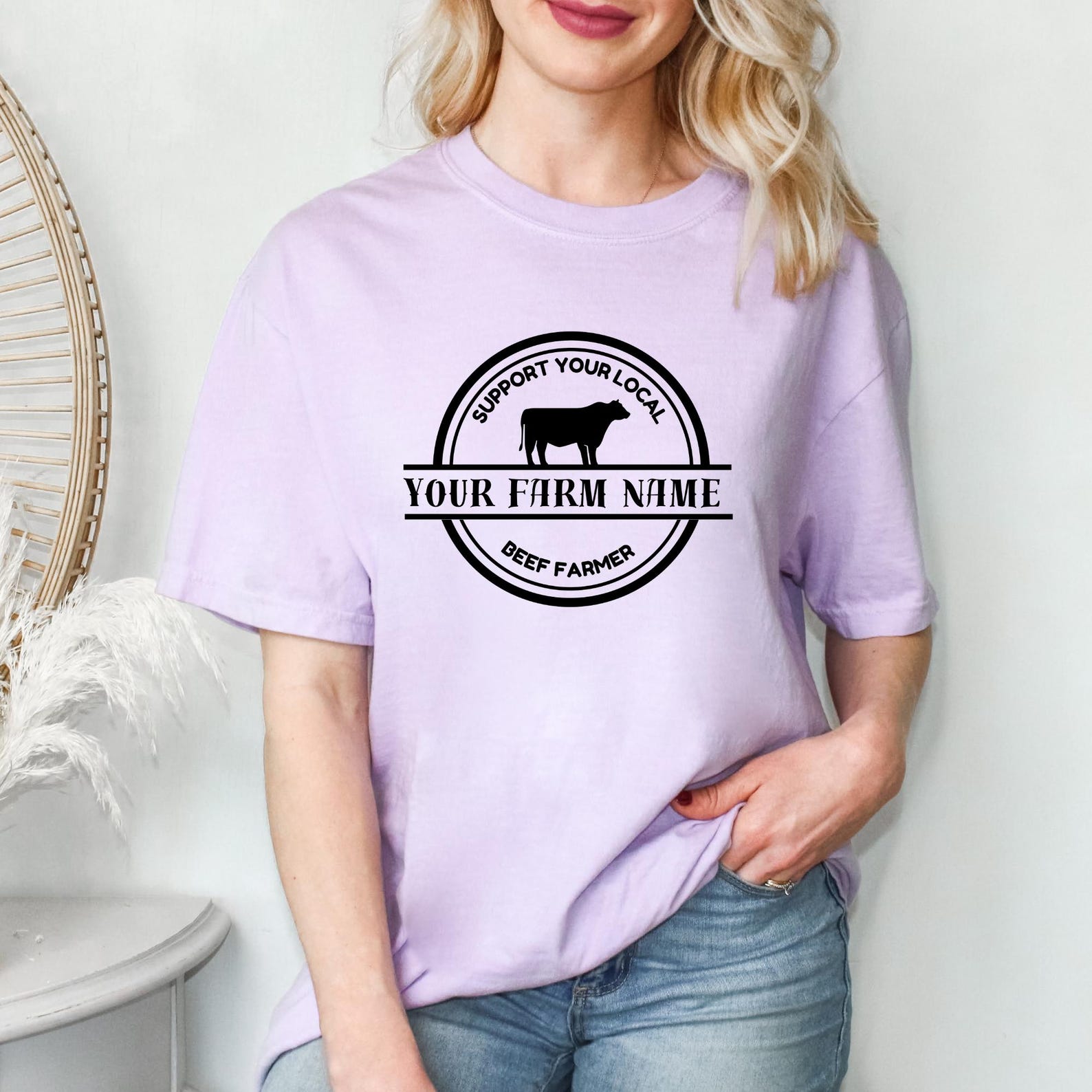 Cattle Farm Custom T-shirt, Personalized Rancher Tee, Beef Farmer Gift ...