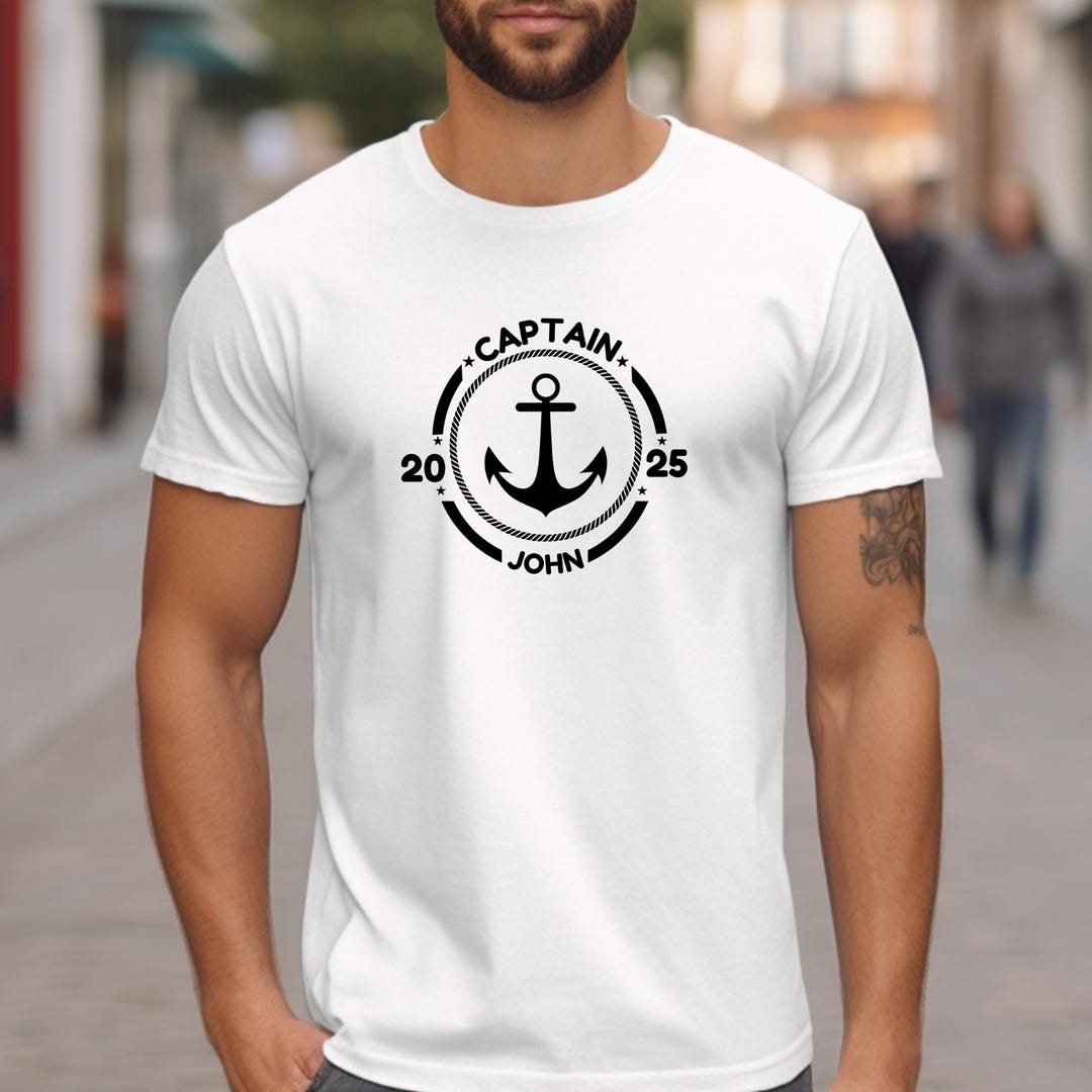 Captain Name Custom T-shirt, Personalized Boat Captain Tee, Nautical ...