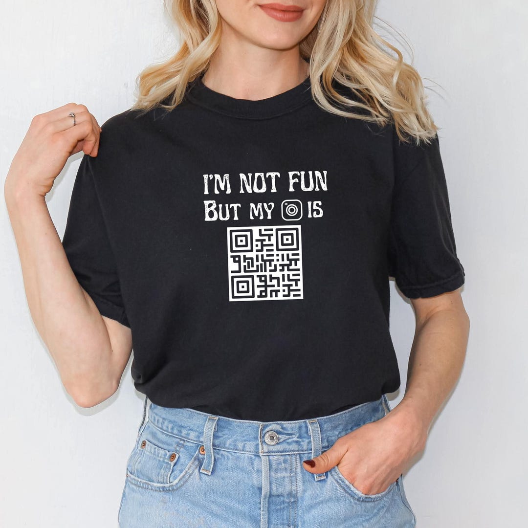 Personalized QR Code T-shirt, Custom Social Media Tee, Business QR Code ...