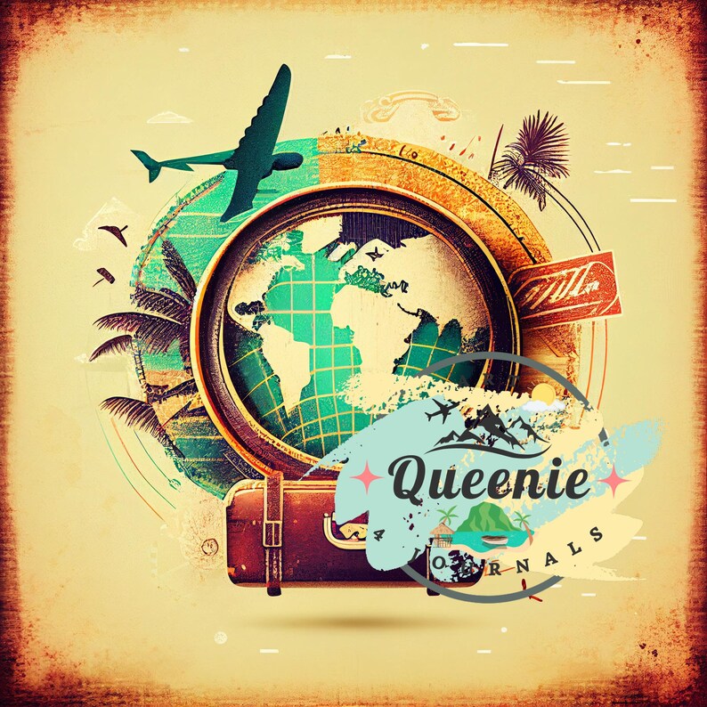 Retro Travel Vintage, Travel Wallpaper, Travel Digital Paper, Digital ...
