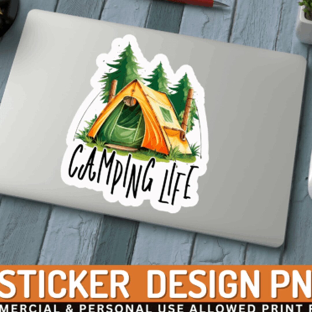 Camp Life Sticker Design,,adventure Stickers Bundle,camping Stickers ...