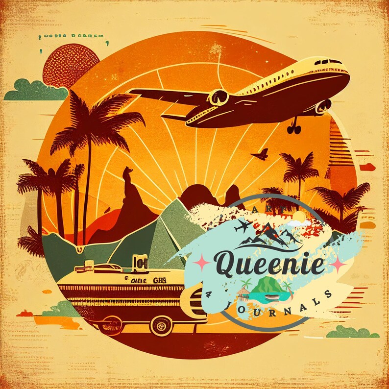 Retro Travel Vintage, Travel Wallpaper, Travel Digital Paper, Digital ...