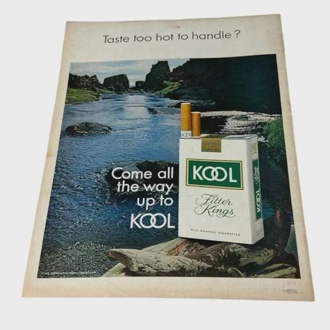 1970 Kool Cigarettes Taste Too Hot to Handle Original Vintage Print Ad ...