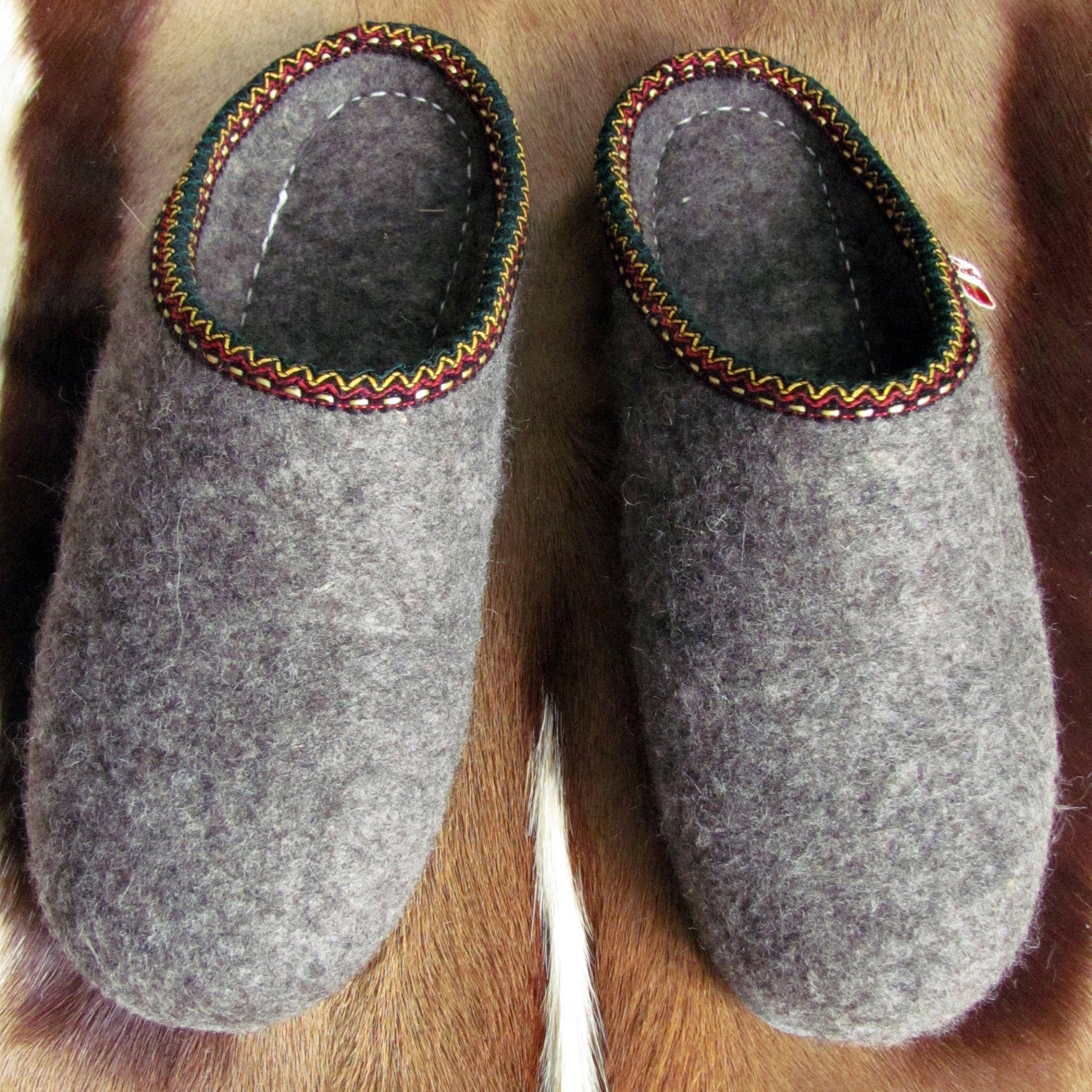 Traditional Hand Felted Woollen Slippers All Natural Thermal Warm and ...