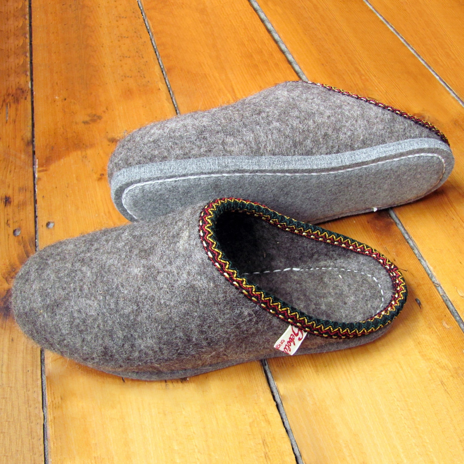 Traditional Hand Felted Woollen Slippers All Natural Thermal Warm and ...