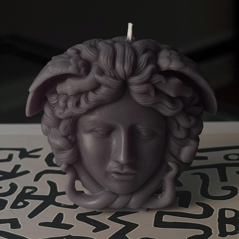 Medusa Face Candle, Handmade Aesthetic Candle - Etsy