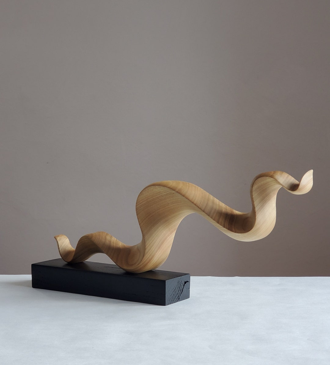 12 Abstract Wooden Sculpture ,wood Sculpture on Stand, Modern ...