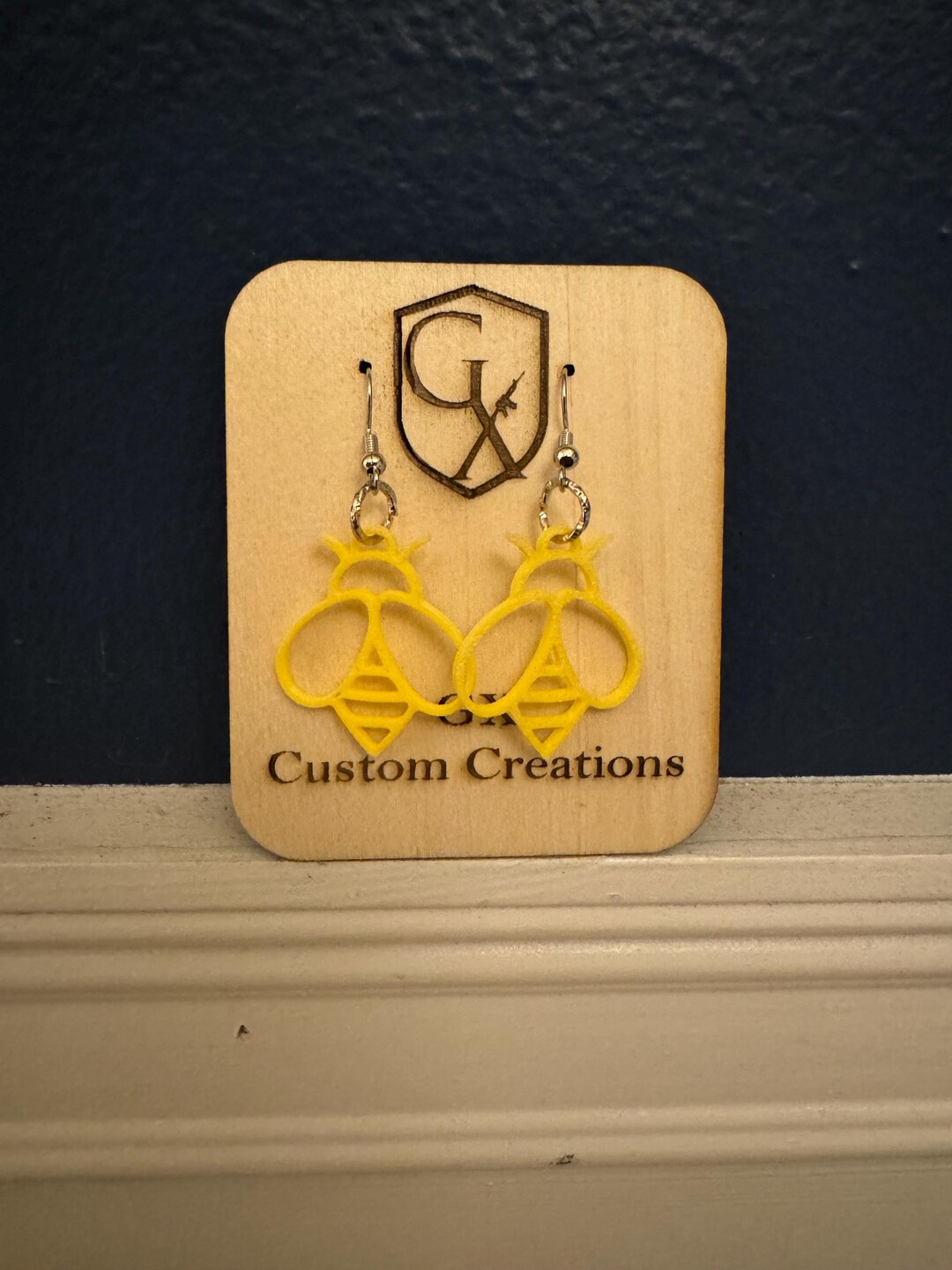 3D Printed Dangling Earrings - Yellow Bee Design - Etsy