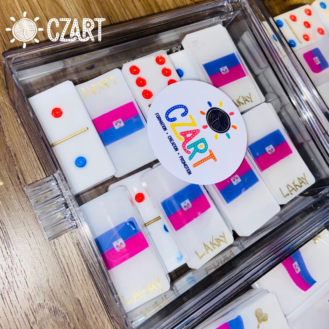 Custom Haitian Flag Resin Domino Set, Personalized Unique Game Gift ...