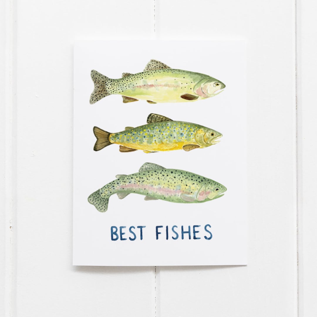 Best Fishes Card / Birthday Card / Greeting Card / Best Wishes Card ...