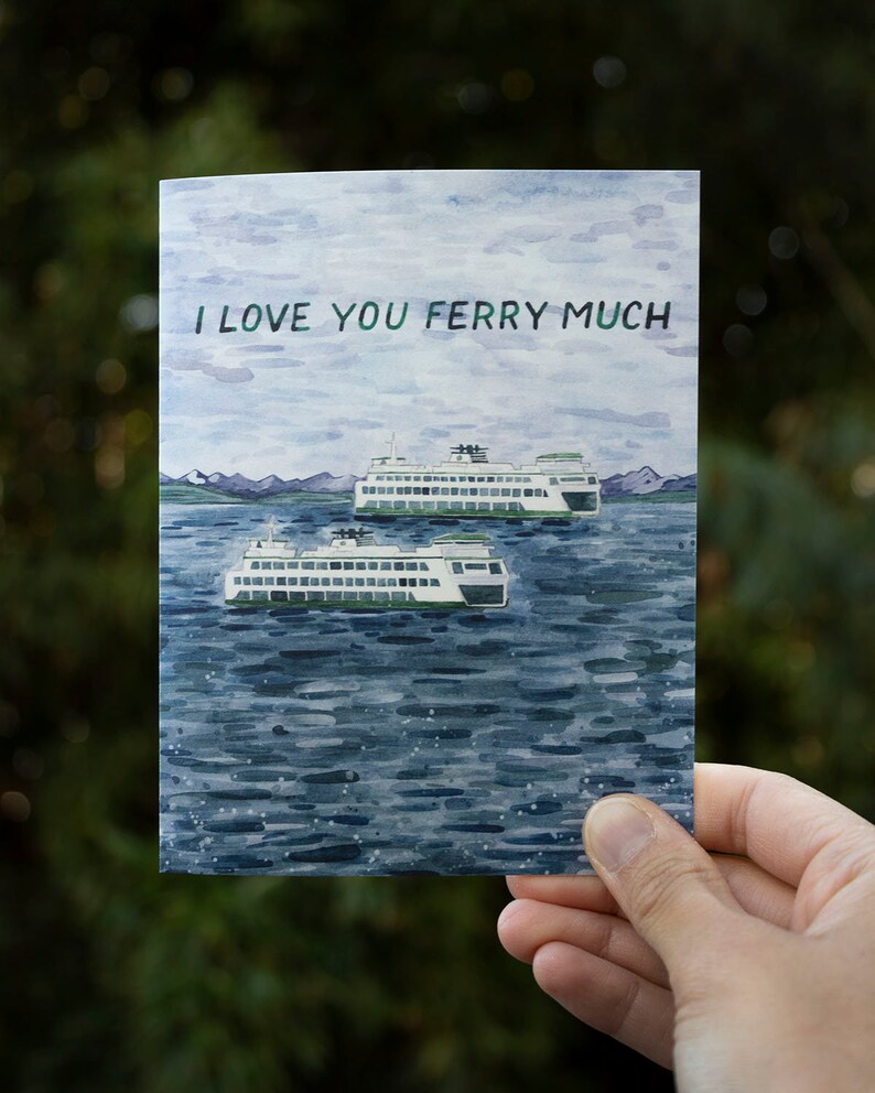 Ferry Love Card / Valentine Card / Anniversary Card / Washington State ...
