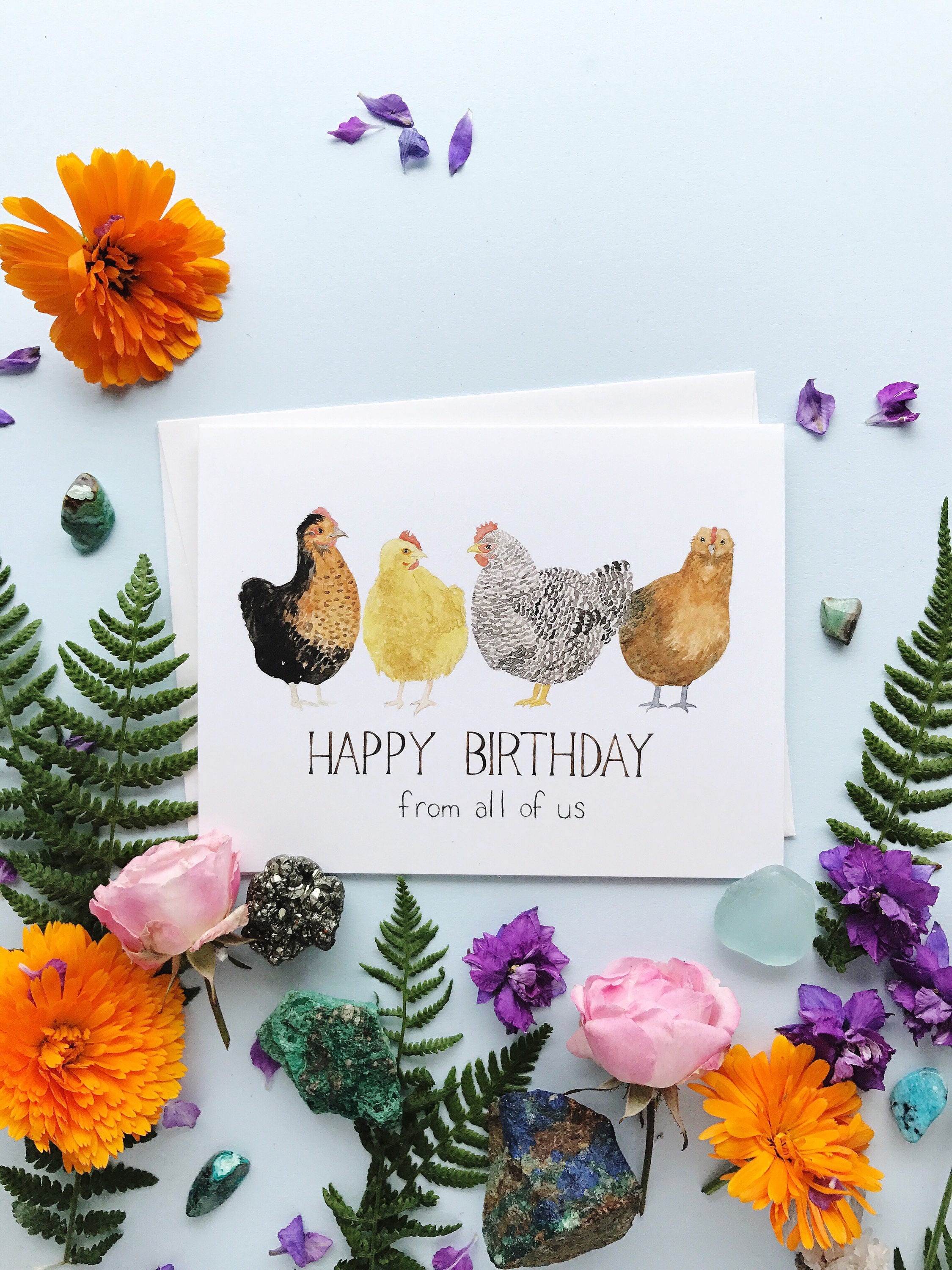Chickens Birthday Card / Chickens Card / Farmhouse Cards / - Etsy