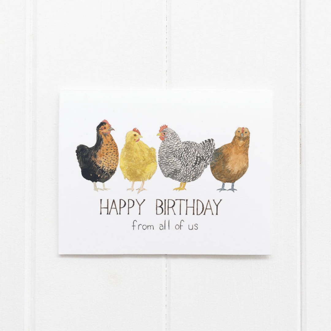Chickens Birthday Card / Chickens Card / Farmhouse Cards / Gifts for ...