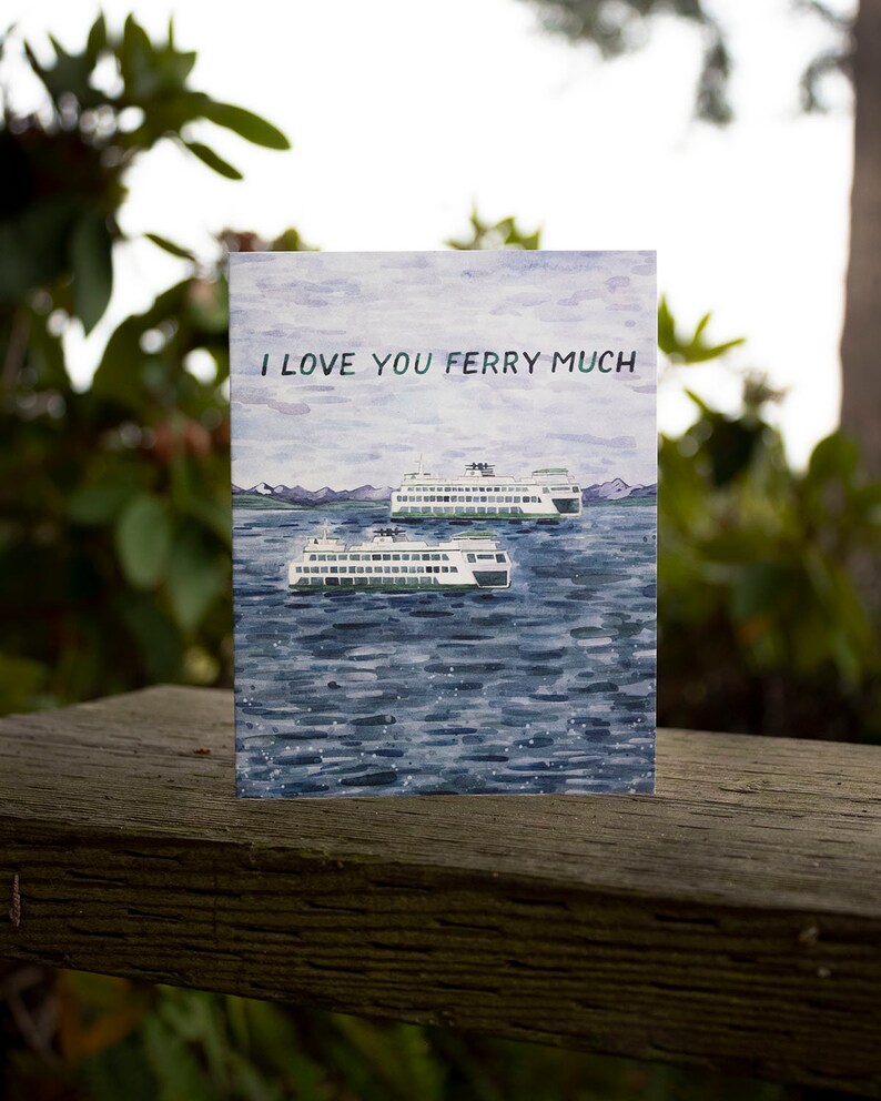 Ferry Love Card / Valentine Card / Anniversary Card / Washington State ...