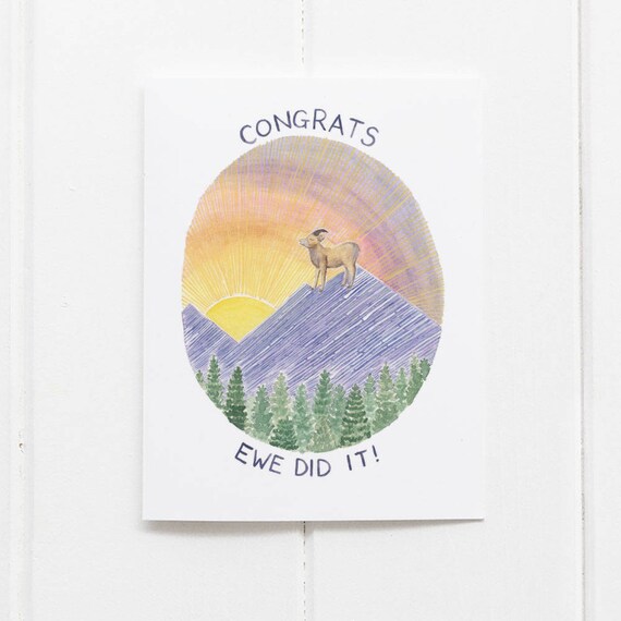 Graduation Card / Congratulations Card / Bighorn Sheep Card / | Etsy