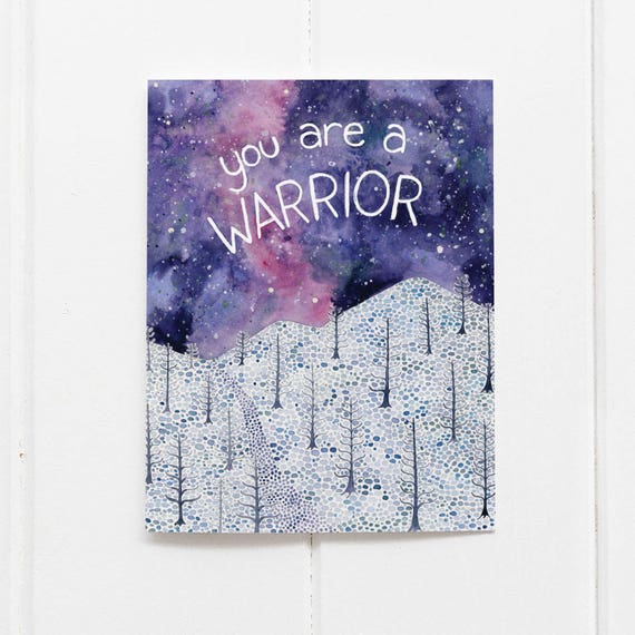 Warrior Card / Greeting Card / Encouragement Card / Friendship - Etsy