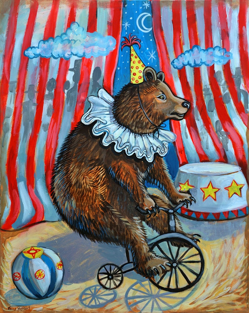 NEW! Circus Bear - Print - Etsy