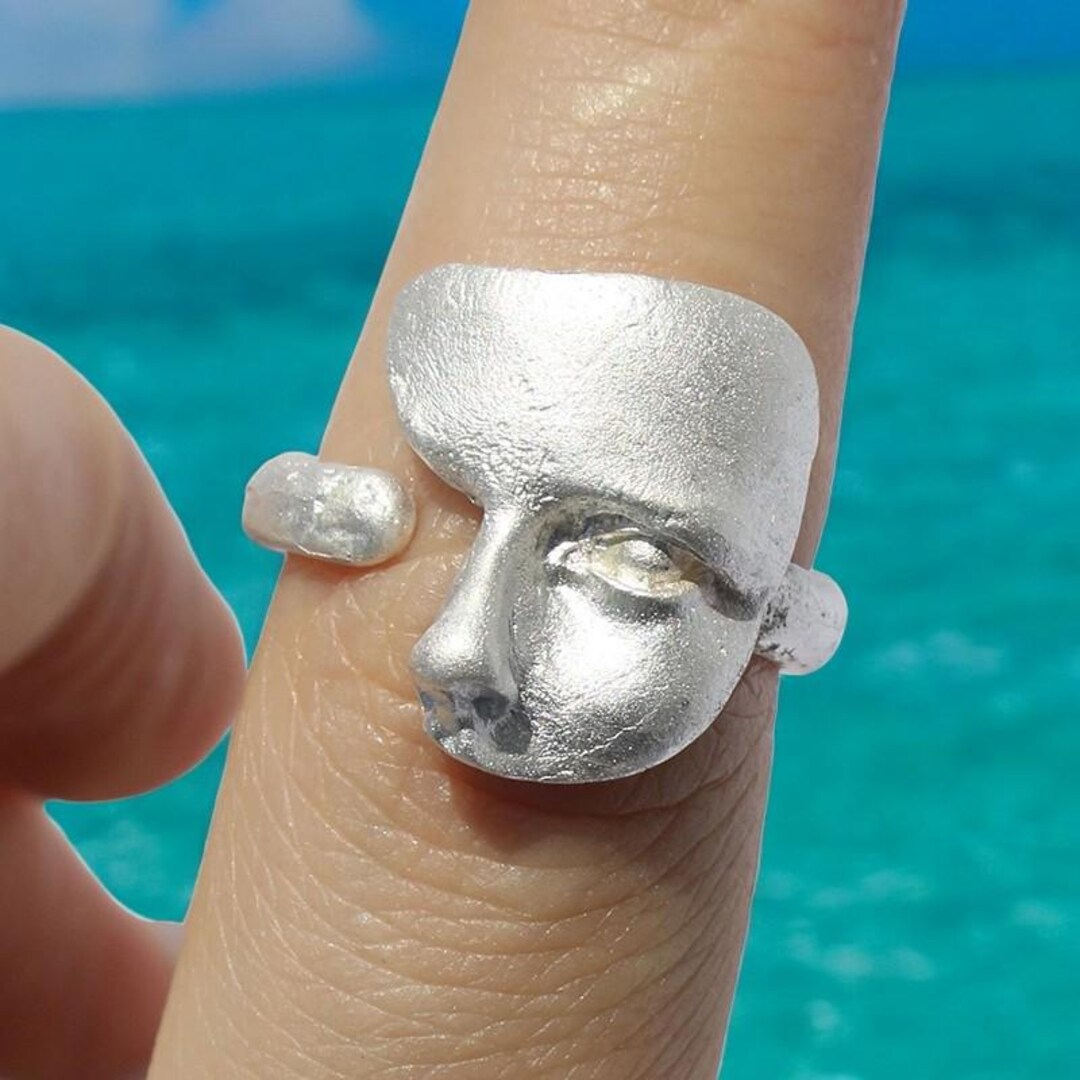 Ancient Face Sculpture Ring Unique Abstract Statement Ring With ...