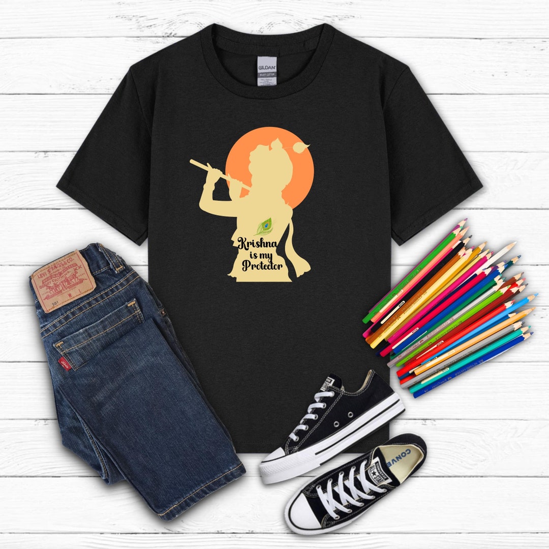 Krishna, Krishna is My Protector ,krishna Shirts for Kids, Gifts for ...