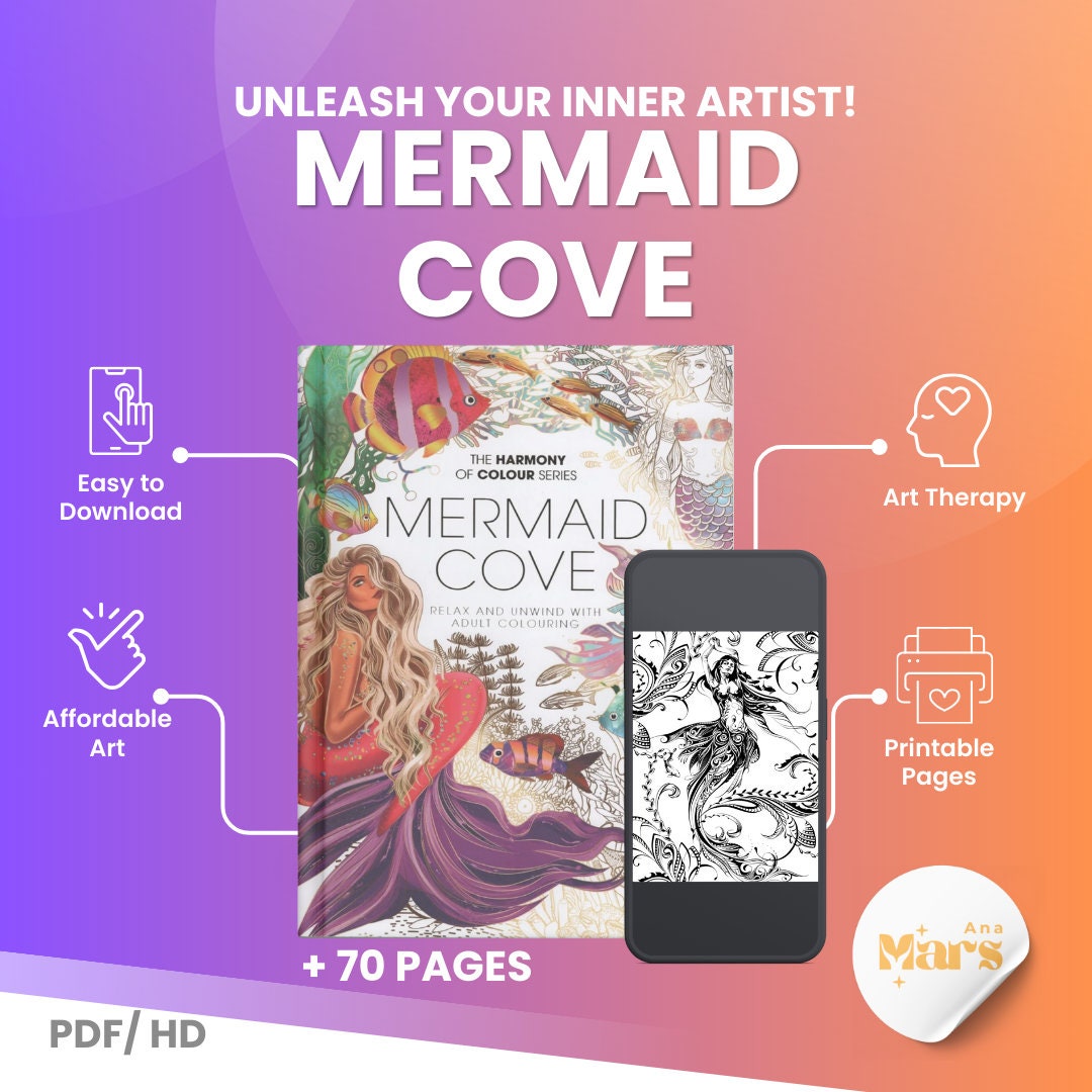 Mermaid Cove/coloring Book/printable Pdf/instant Digital Download ...