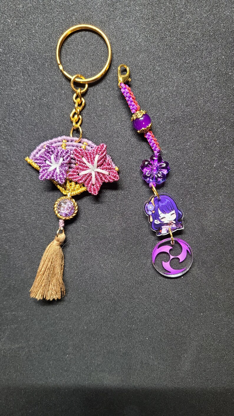Genshin Impact Braided Keychain Raiden Shogun - Etsy