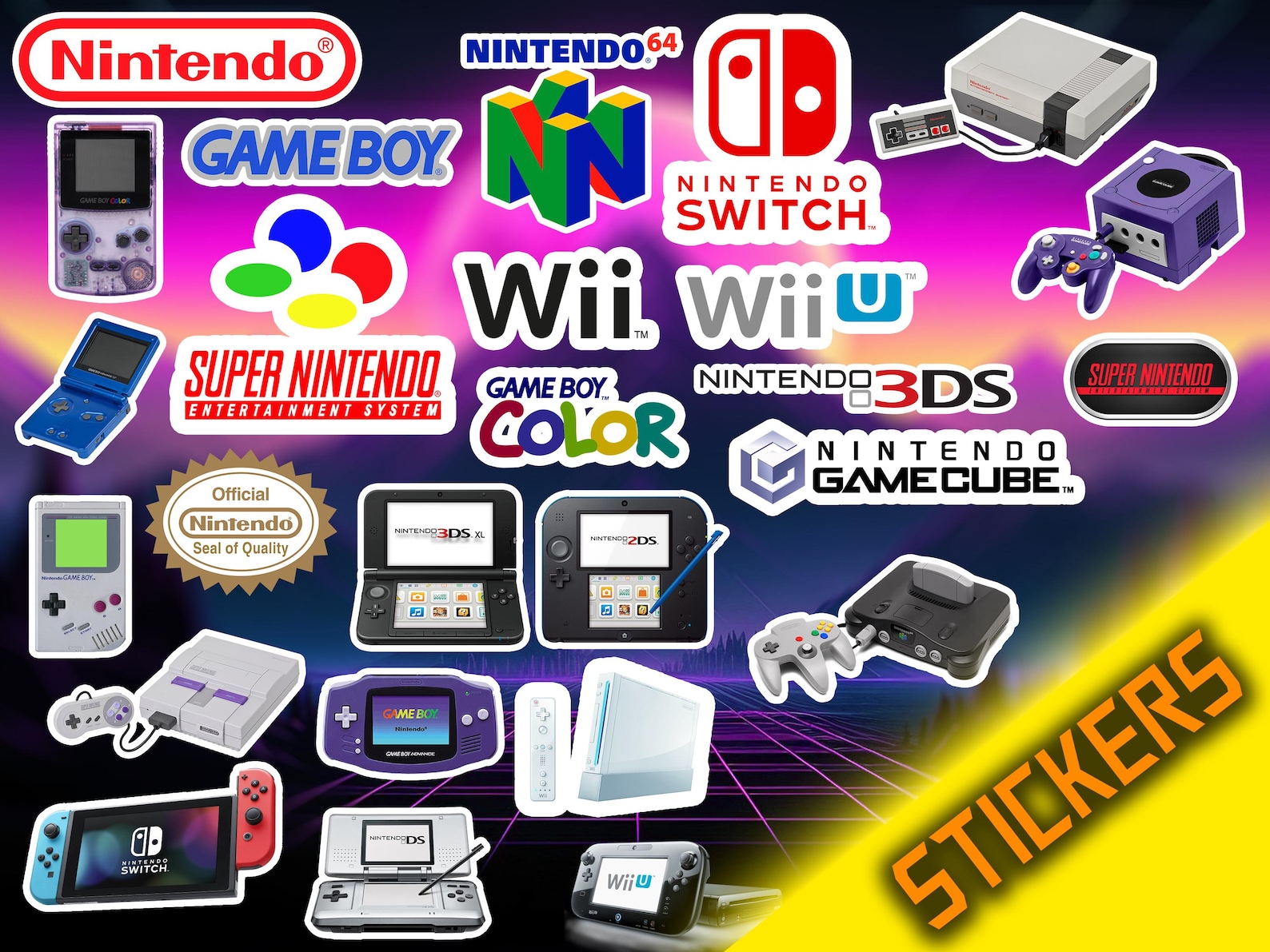 Game Consoles Stickers - Nintendo Collection - Set of 26 - Etsy