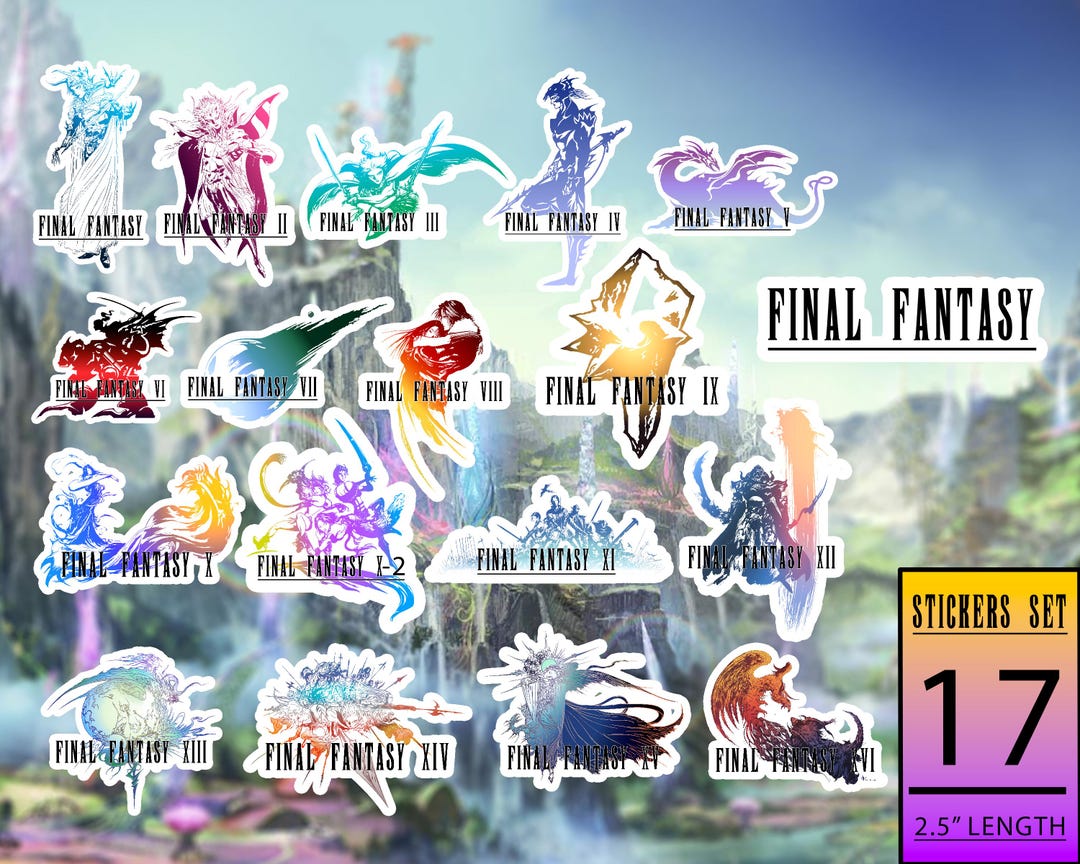Final Fantasy Colorful Stickers - Set of 17 - Etsy