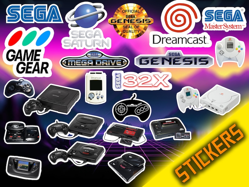 Game Console Stickers - Sega Collection - Set of 22 - Etsy
