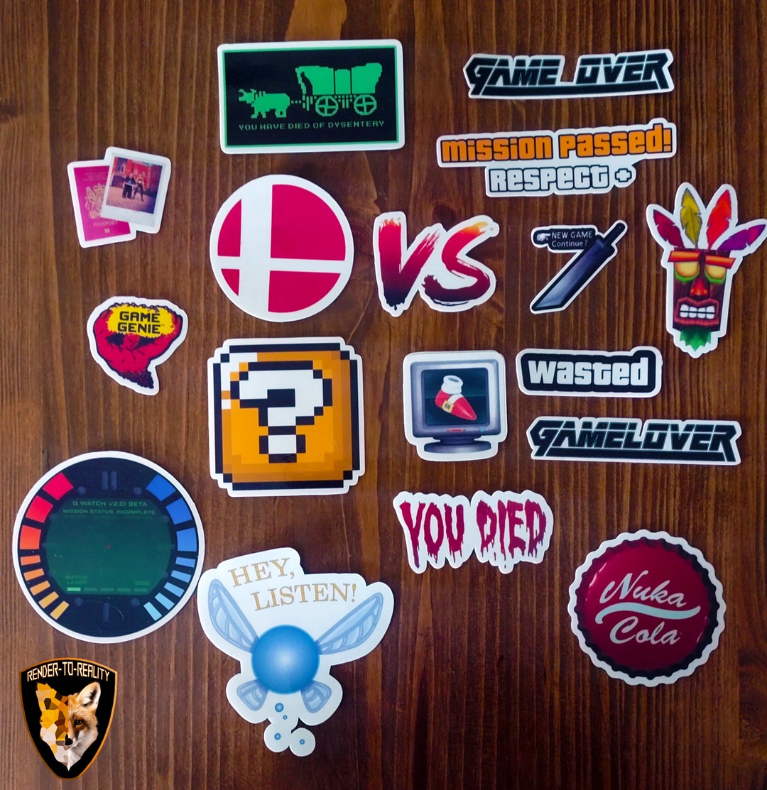 Stickers Video Games Classic 90's 00's Gaming Nintendo Playstation Pc ...