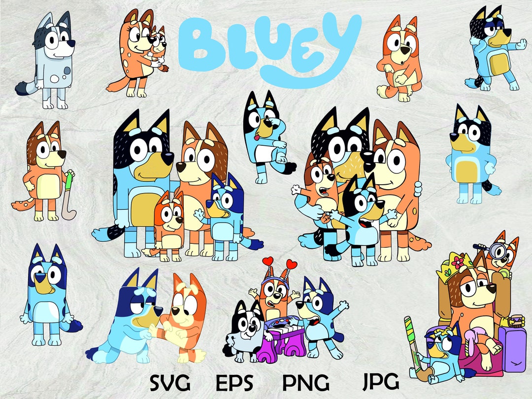 Blue Dog and Friends Svg,blueyy Svg ,designs Easy to Use, Layered Svg ...