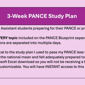 3 Week PANCE Study Plan for the Physician Assistant Student / PANRE ...