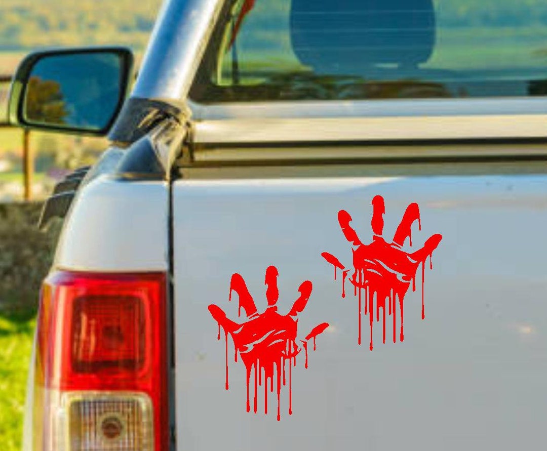 Bloody Hands Decal, Spooky Gore Sticker, Laptop or Car Decal-single ...