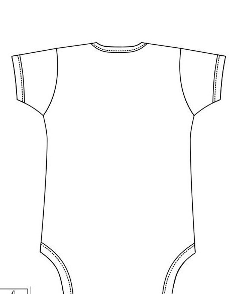 Baby Romper 3 technische tekening van de mode | Etsy Nederland