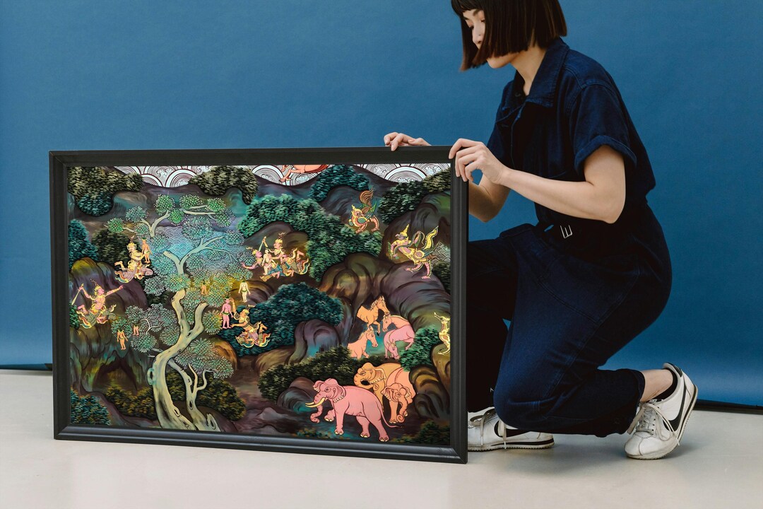 Thai Pattern Wall Pictures, Himmapan Wild Animal Pictures, Thai Temple ...