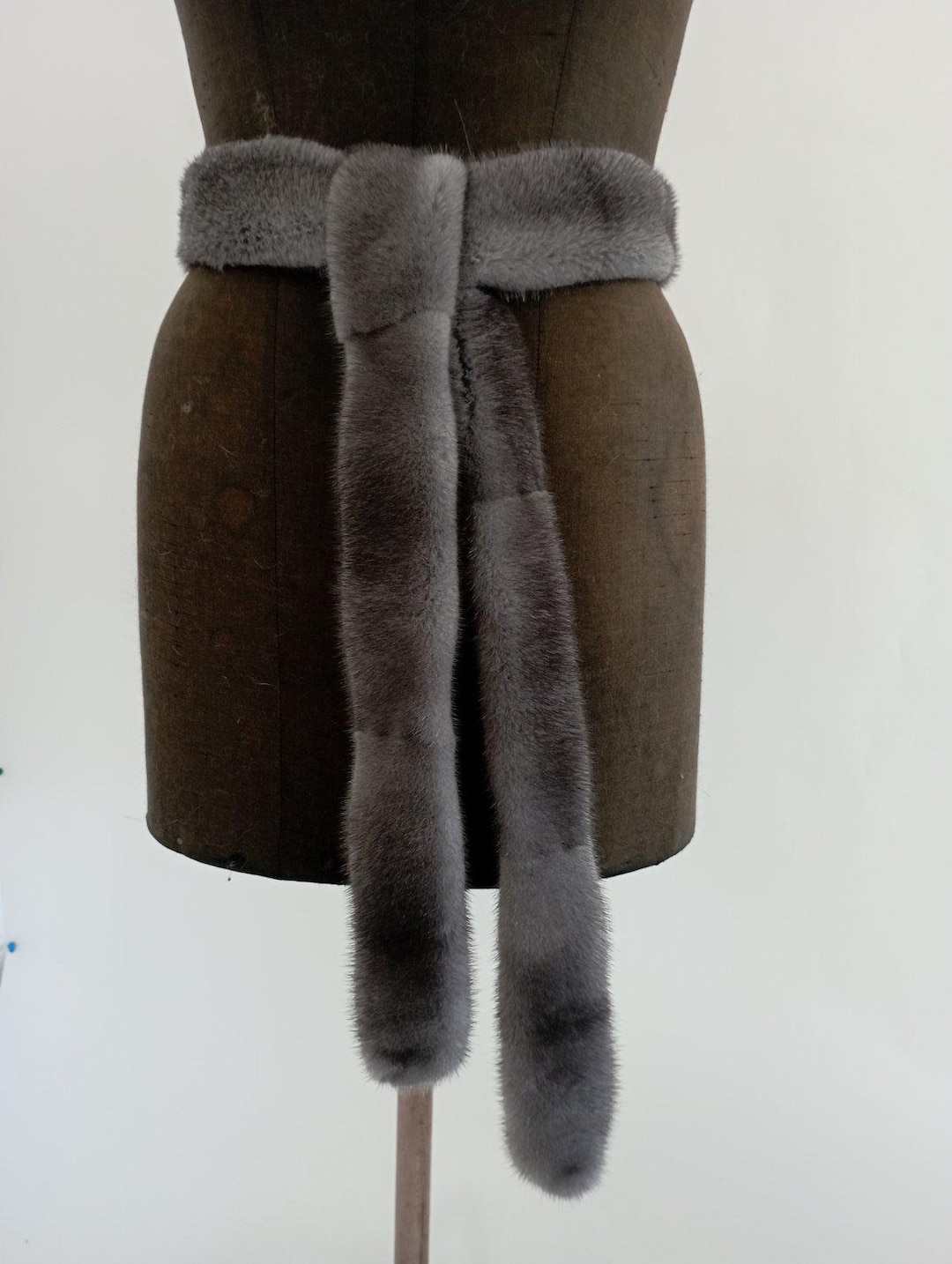 Blue Iris SAGA FURS Real Mink Fur Belt - Etsy