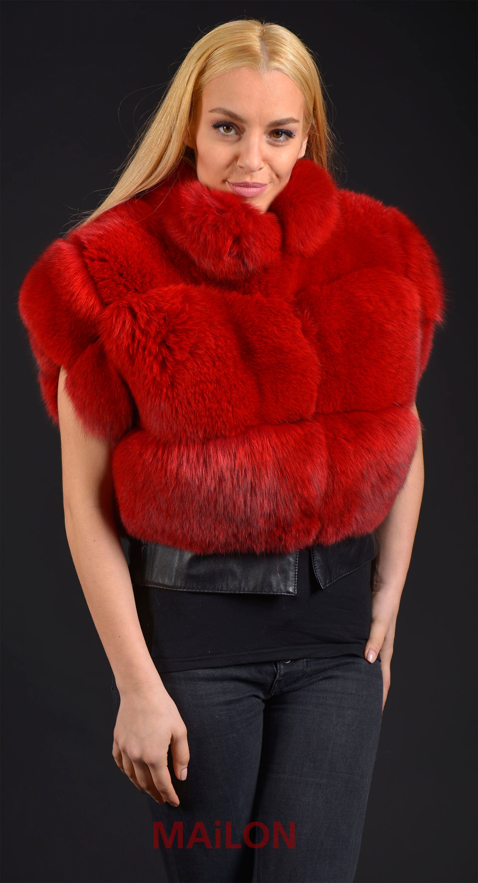 SAGA FURS New Dyed Red Fox Fur Vest Bolero Size Small - Etsy