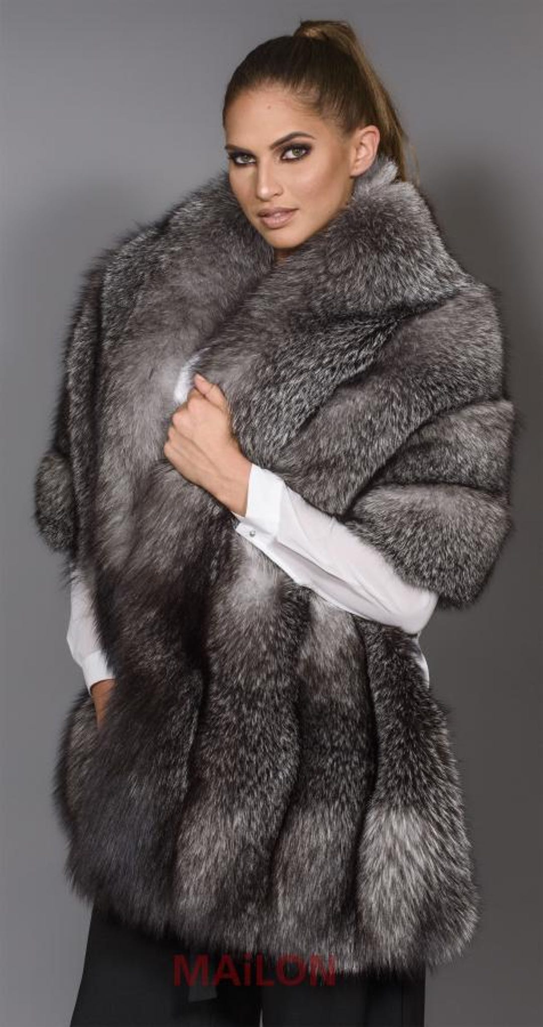 SAGA Blue Frost Fox Boa / Cape - Etsy