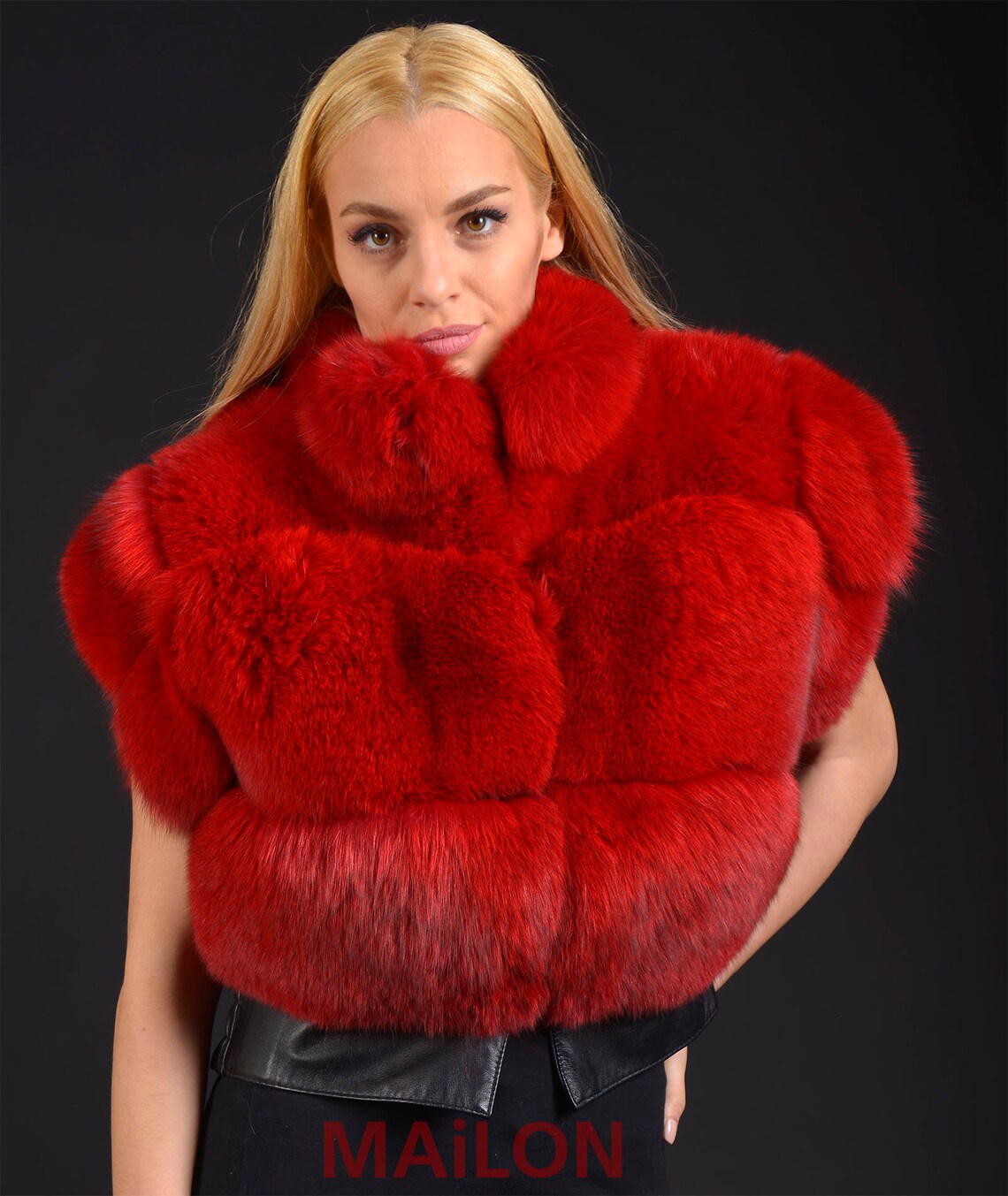 SAGA FURS New Dyed Red Fox Fur Vest Bolero Size Small - Etsy