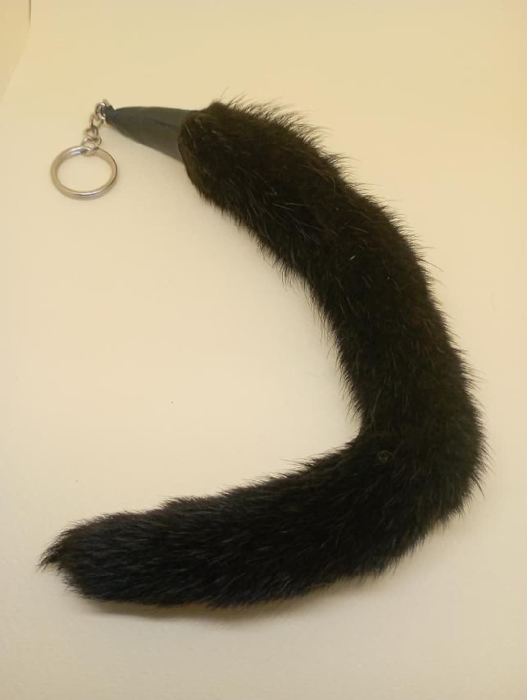 SAGA FURS Black Mink Fur Tail Keychain Keyring - Etsy
