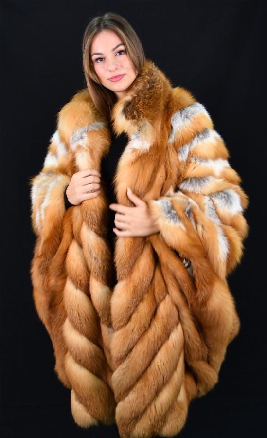 Luxurious Canadian Red Fox Fur Cape - Etsy