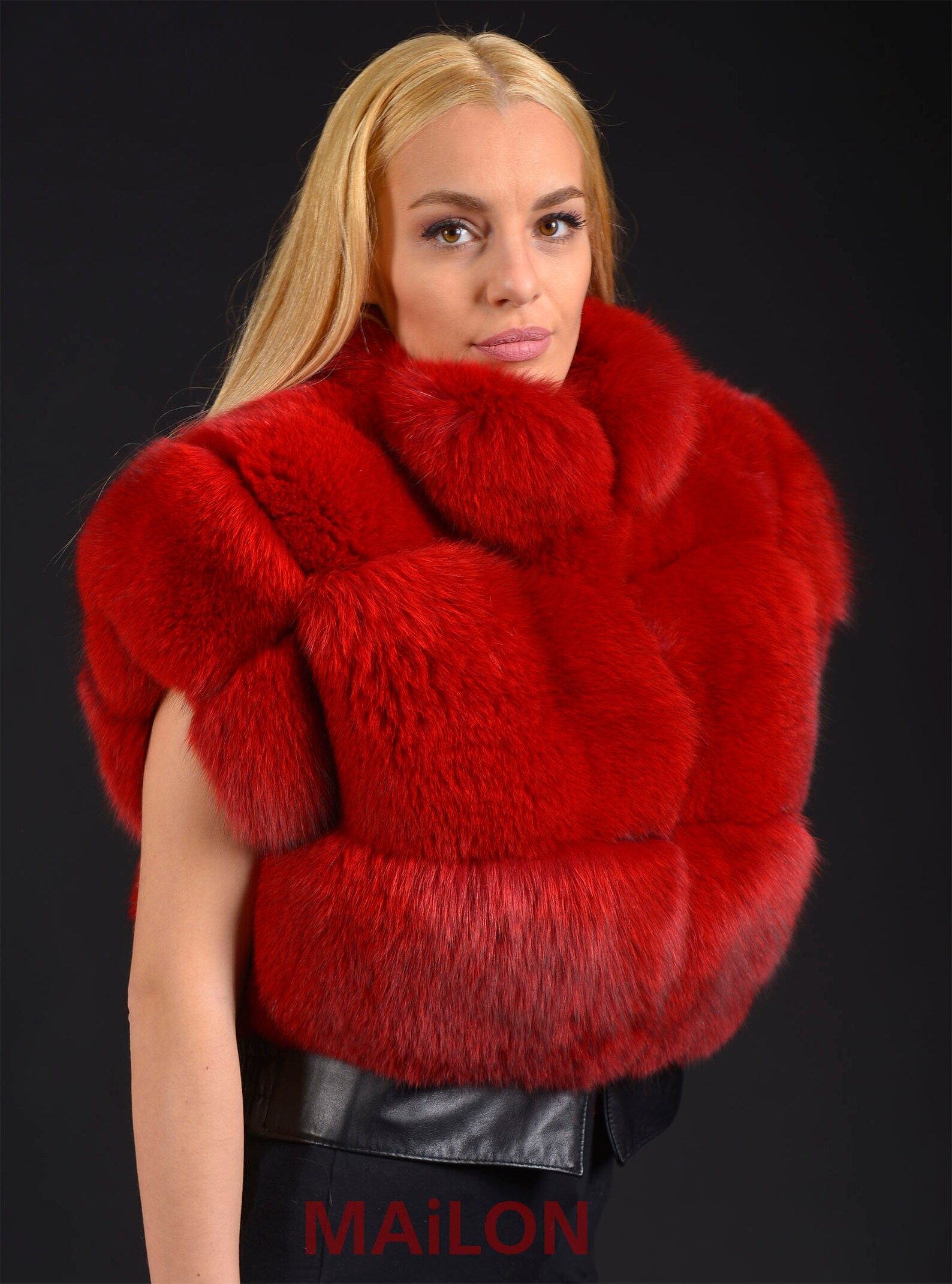 SAGA FURS New Dyed Red Fox Fur Vest Bolero Size Small - Etsy