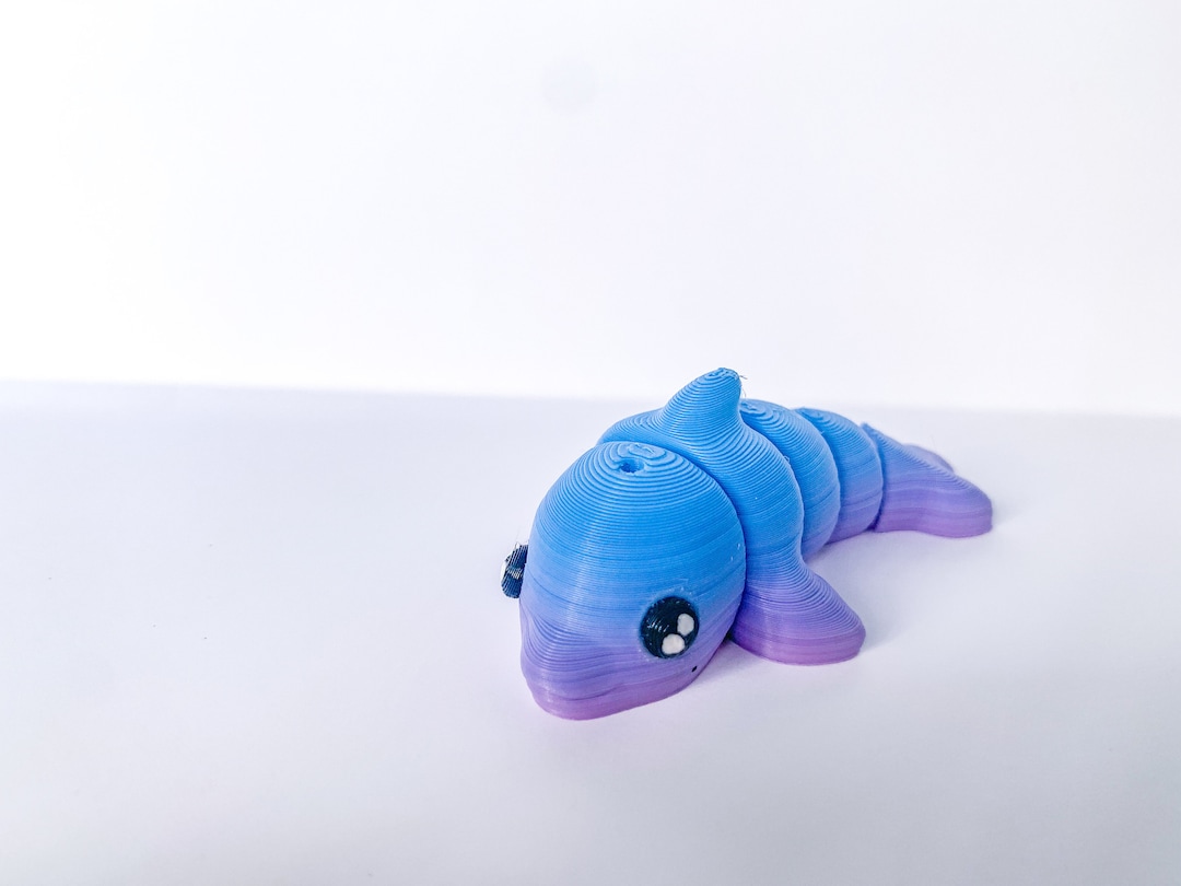 3D Printed Articulated Flexy Dolphin Fidget Toy - Etsy