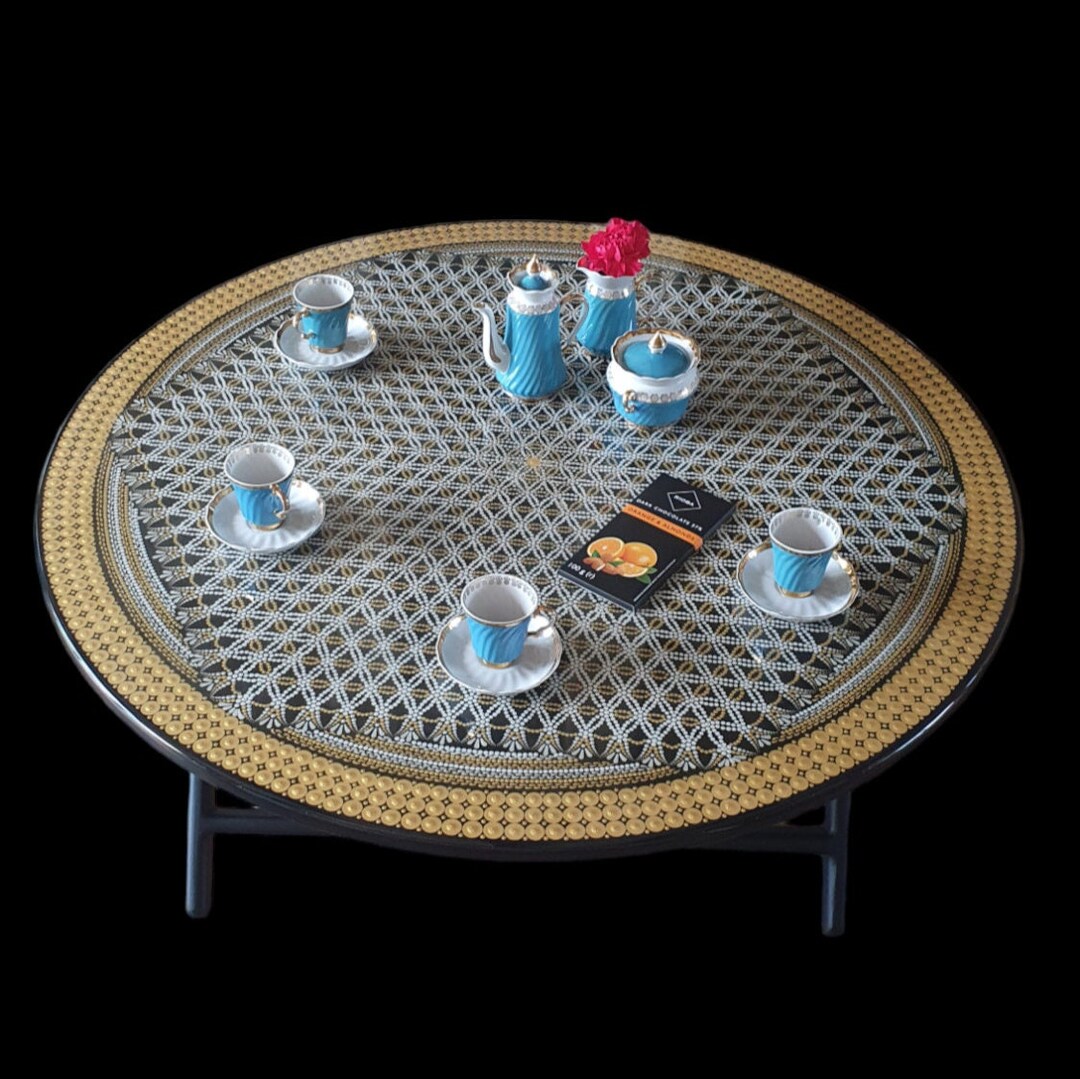 Table Mandala light Network, Hand-painted Using Pointillism Technique ...