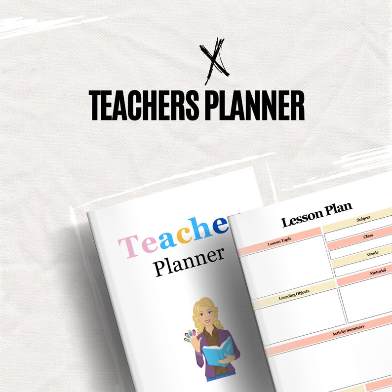Teachers Planner Printable Teaching Journal Gift for School Teachers ...